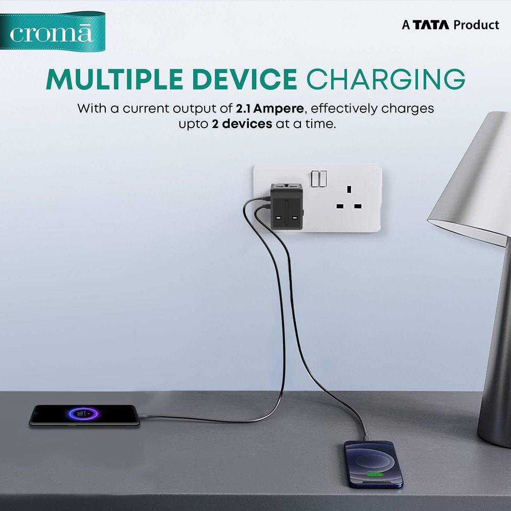 Buy Croma 4 Plugs Universal Travel Adapter (with Dual USB Port ... Buy Croma 4 Plugs Universal Travel Adapter (with Dual USB Port ...